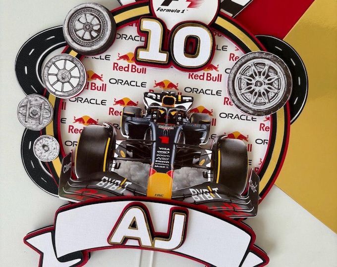 Redbull F1 Racing Cake Topper: Formula 1 Theme Party Decoration - Etsy