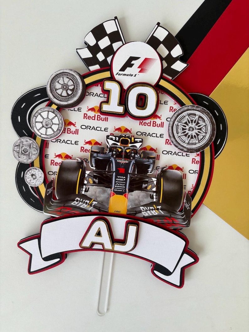 Redbull F1 Racing Cake Topper: Formula 1 Theme Party Decoration - Etsy