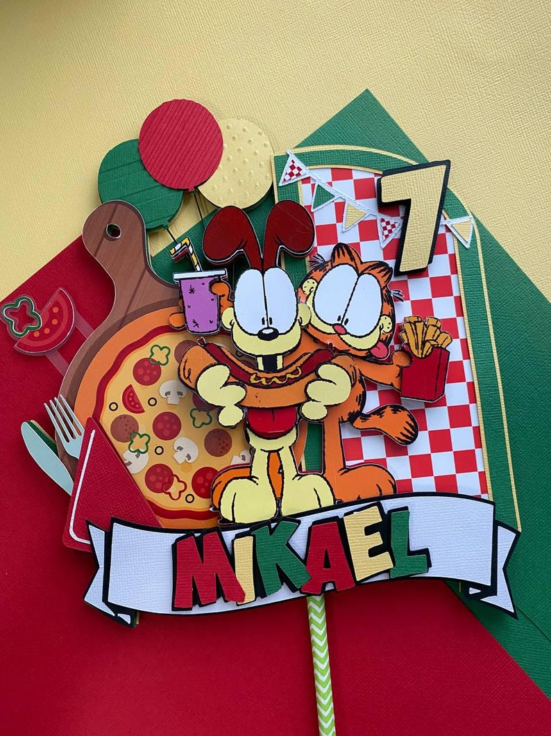 Garfield Cake Topper: Cartoon Birthday Party Decor - Etsy