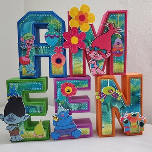 Trolls 3D Letters, Trolls Party Decor, Trolls Movie-inspired ...
