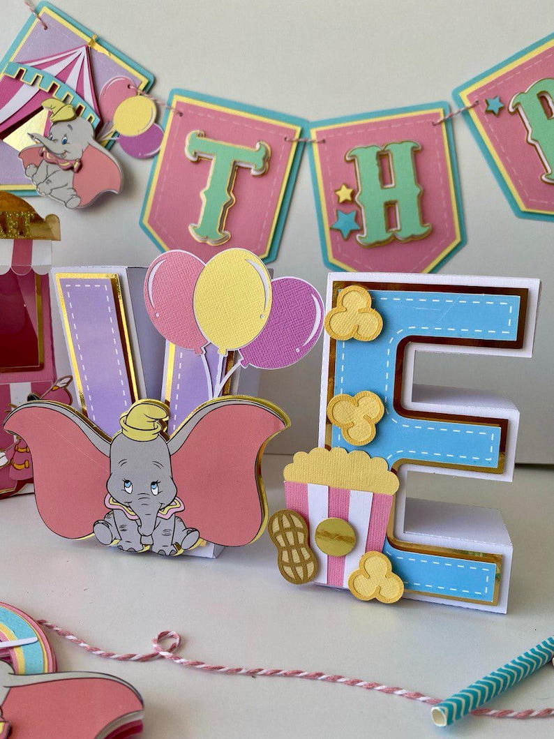 Dumbo 3D Letters | Birthday Party Decorations | Custom Name Letters - Etsy
