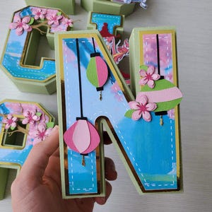 Mulan 3D Letters, Warrior Princess Party Decor, Cherry Blossom Theme ...