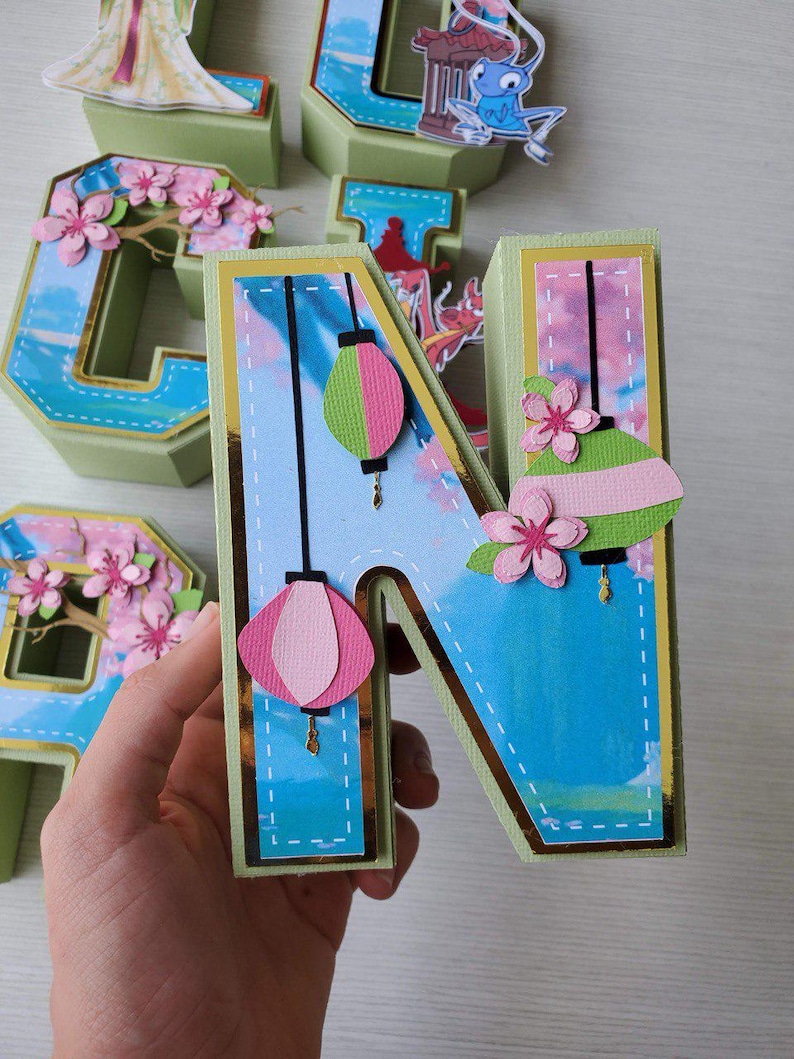 Mulan 3D Letters: Cherry Blossom Birthday Party Decor - Etsy