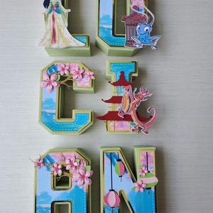 Mulan 3D Letters, Warrior Princess Party Decor, Cherry Blossom Theme ...