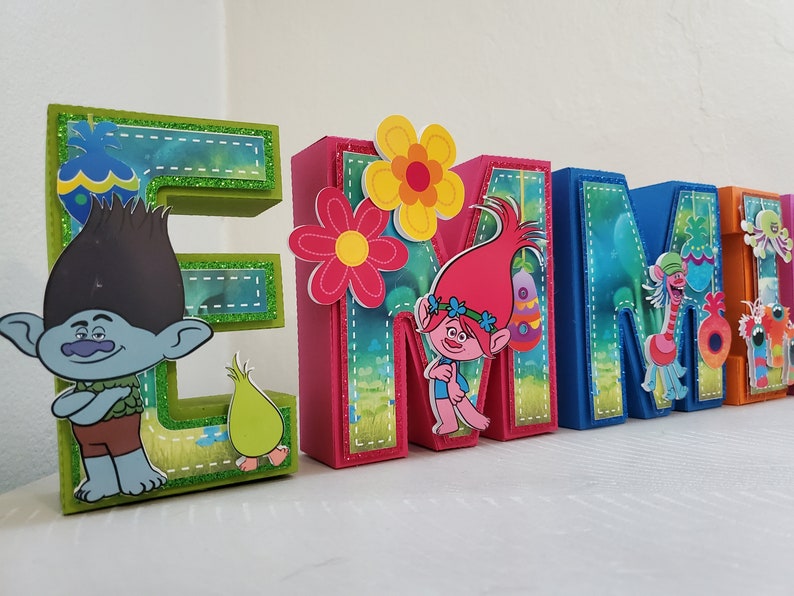 Trolls 3D Letters, Trolls Party Decor, Trolls Movie-inspired ...