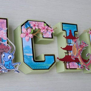 Mulan 3D Letters, Warrior Princess Party Decor, Cherry Blossom Theme ...