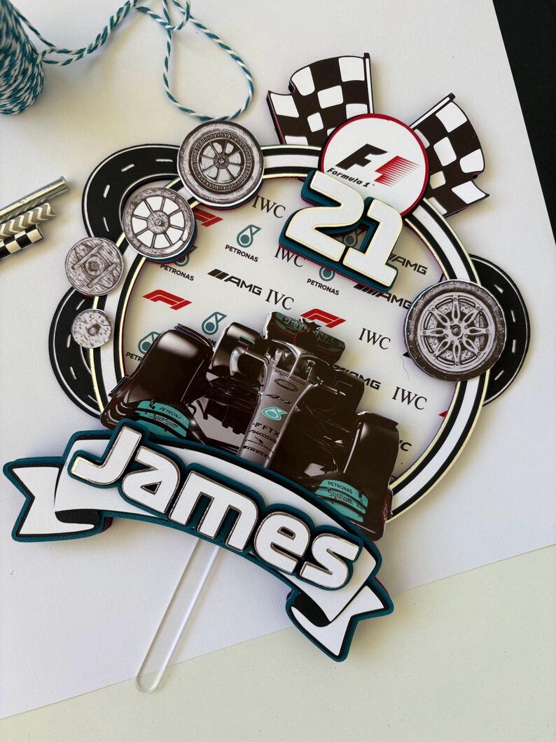 F1 Racing Cake Topper: Formula 1 Theme Party Decoration - Etsy