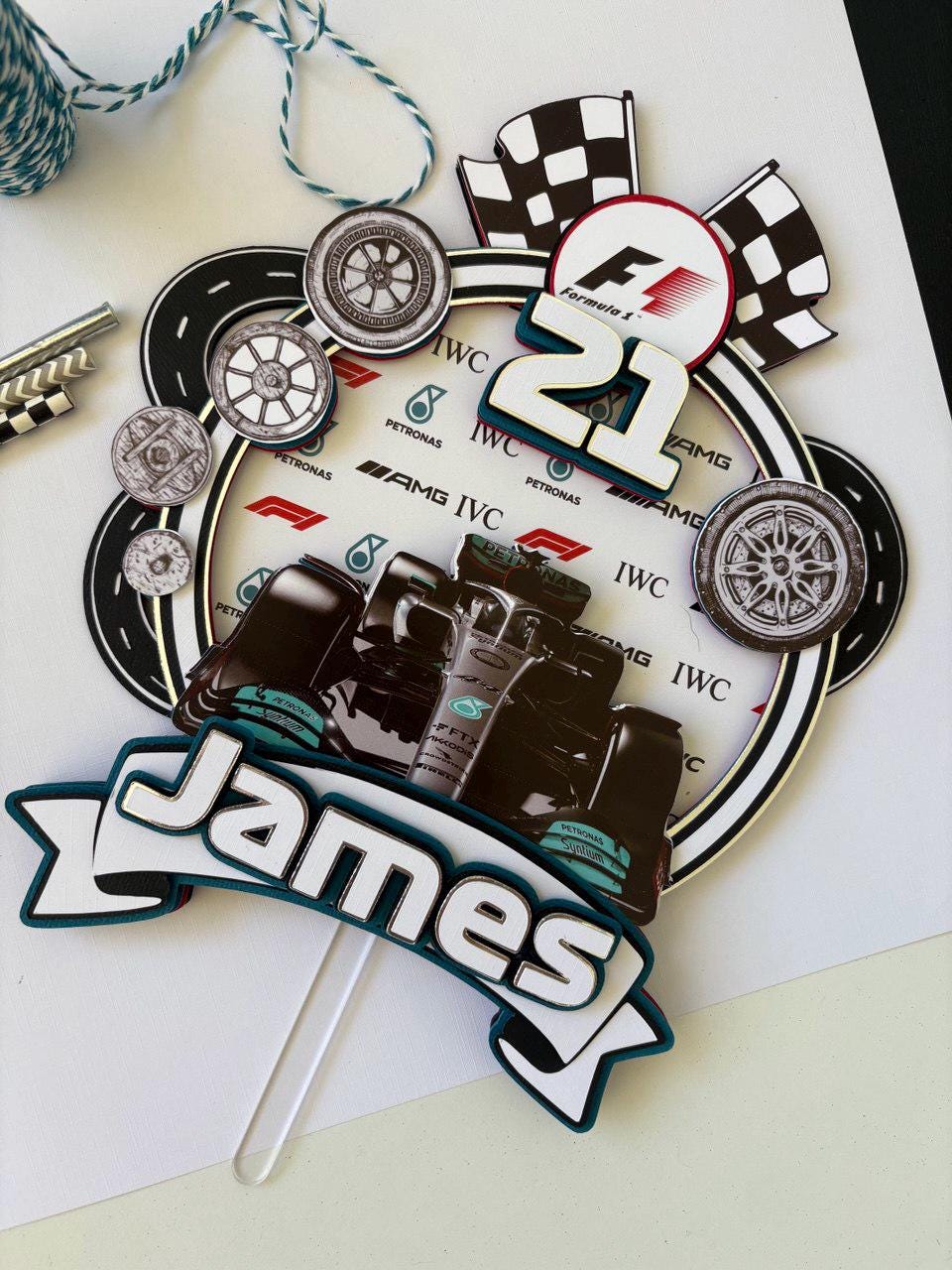 F1 Racing Cake Topper: Formula 1 Theme Party Decoration - Etsy