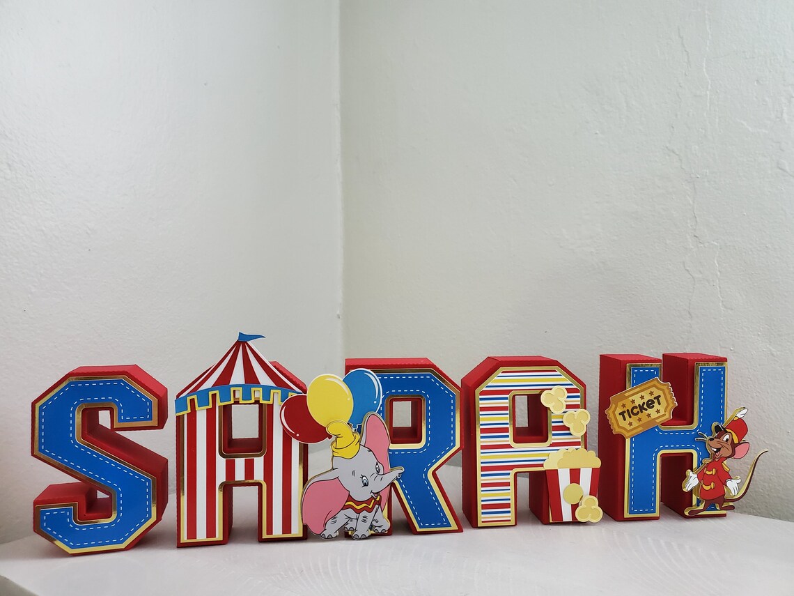 Dumbo 3d Letters, Dumbo Birthday Party, Dumbo Decor - Etsy