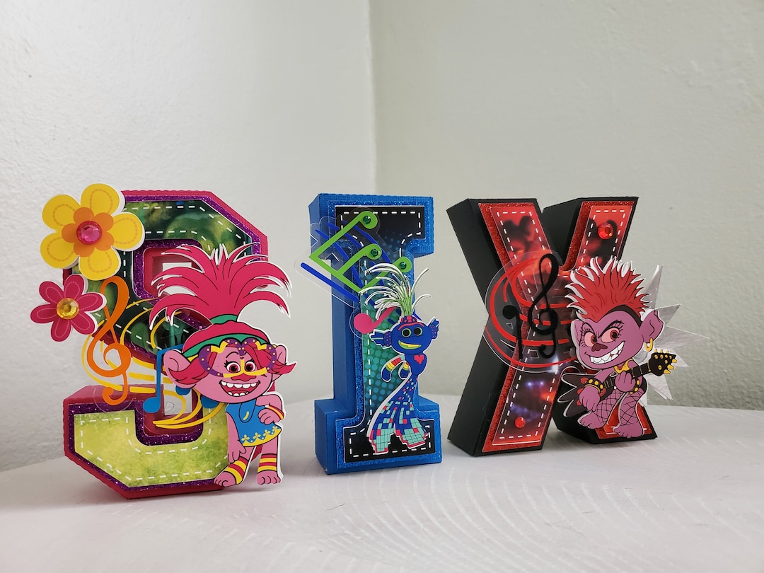 Trolls 3D Letters, Trolls Party Decor, Trolls Movie-inspired ...