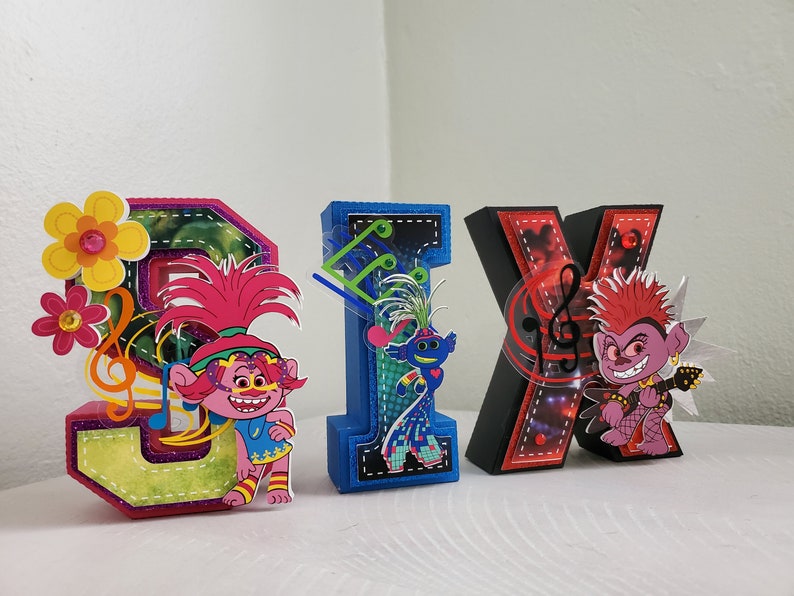 Trolls 3D Letters, Trolls Party Decor, Trolls Movie-inspired ...