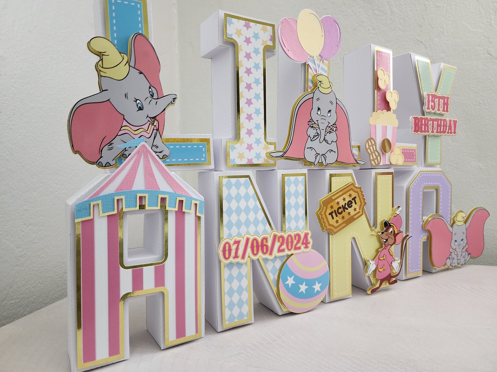 Dumbo 3d Letters, Dumbo Birthday Party, Dumbo Decor - Etsy
