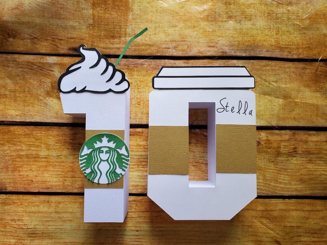 Personalized Starbucks Party Decor: 3D Letters & Banner - Etsy