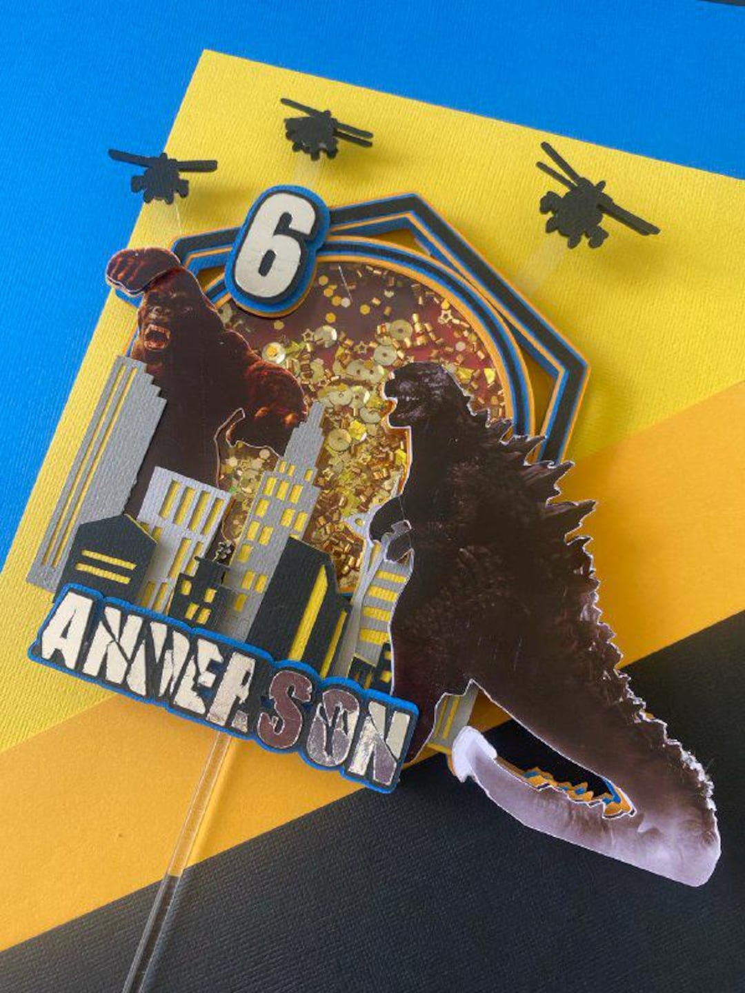 Godzilla Vs Kong Cake Topper: Personalized Birthday Party Decoration - Etsy