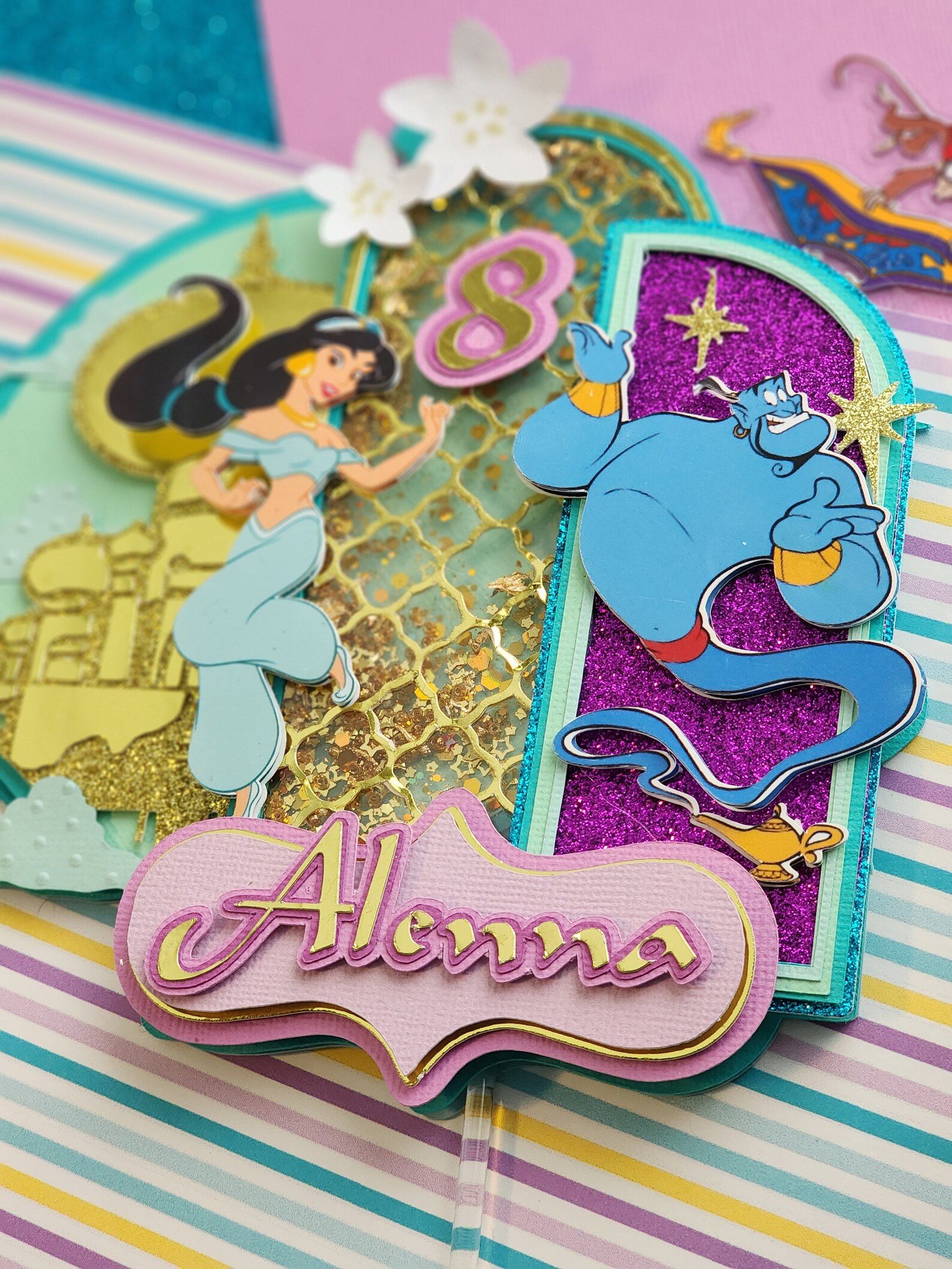 Jasmine Cake Topper, Princess Jasmine Decor, Jasmine Party Decoration ...