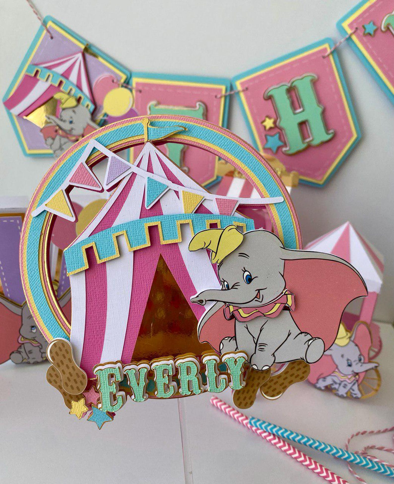 Dumbo Cake Topper/ Dumbo Baby Shower/dumbo Baby Shower Decor/dumbo ...