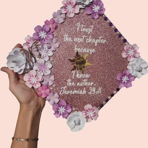 Rapunzel Graduation Cap Topper: 3D Paper Flowers, Pearls & Rhinestones ...