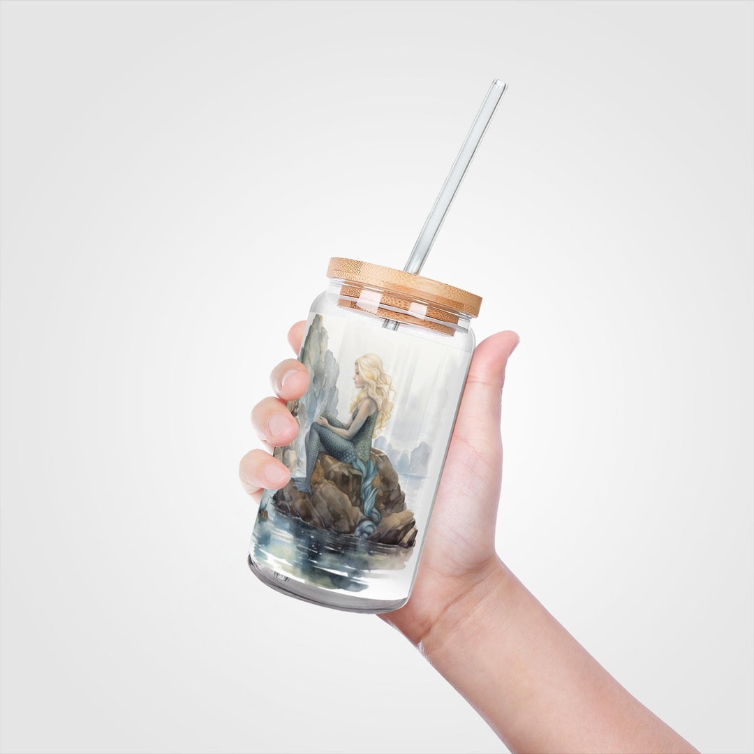 Blonde Mermaid Iced Coffee Glass Soda Can Glass - Etsy