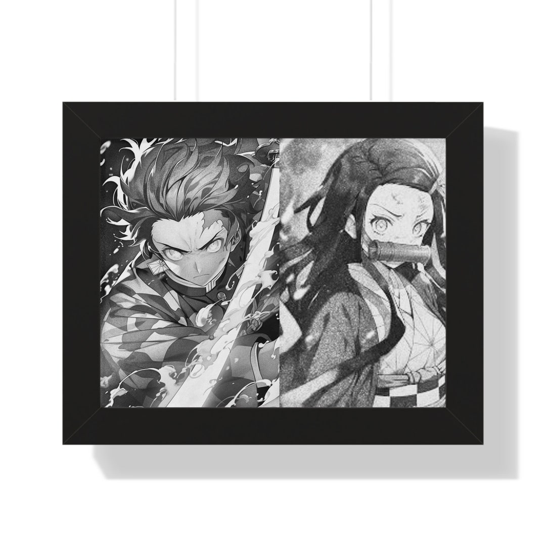 Demon Slayer Themed Framed Horizontal Poster - Etsy