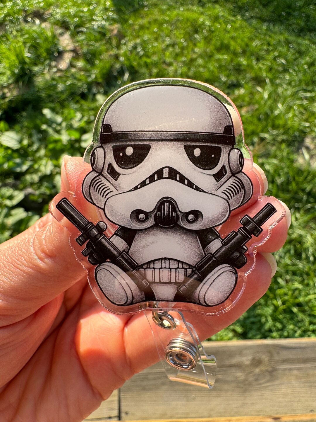Storm Trooper Star Wars Badge Reel, Interchangeable, Alligator Swivel ...