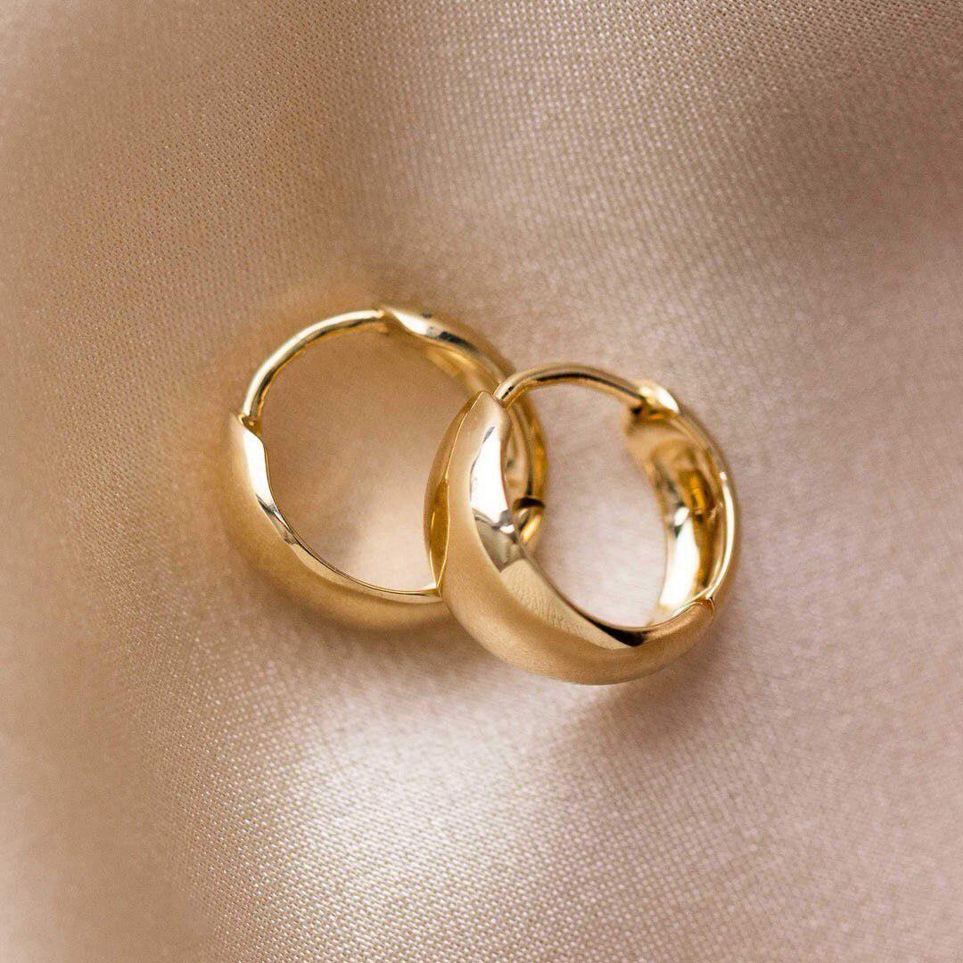 Solid 9k/14k Gold Chunky Huggie Hoop, Dainty/delicate/minimalist Huggie ...