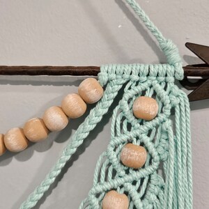 Min Green Macrame Wall Hanging on Rustic Arrow - Etsy