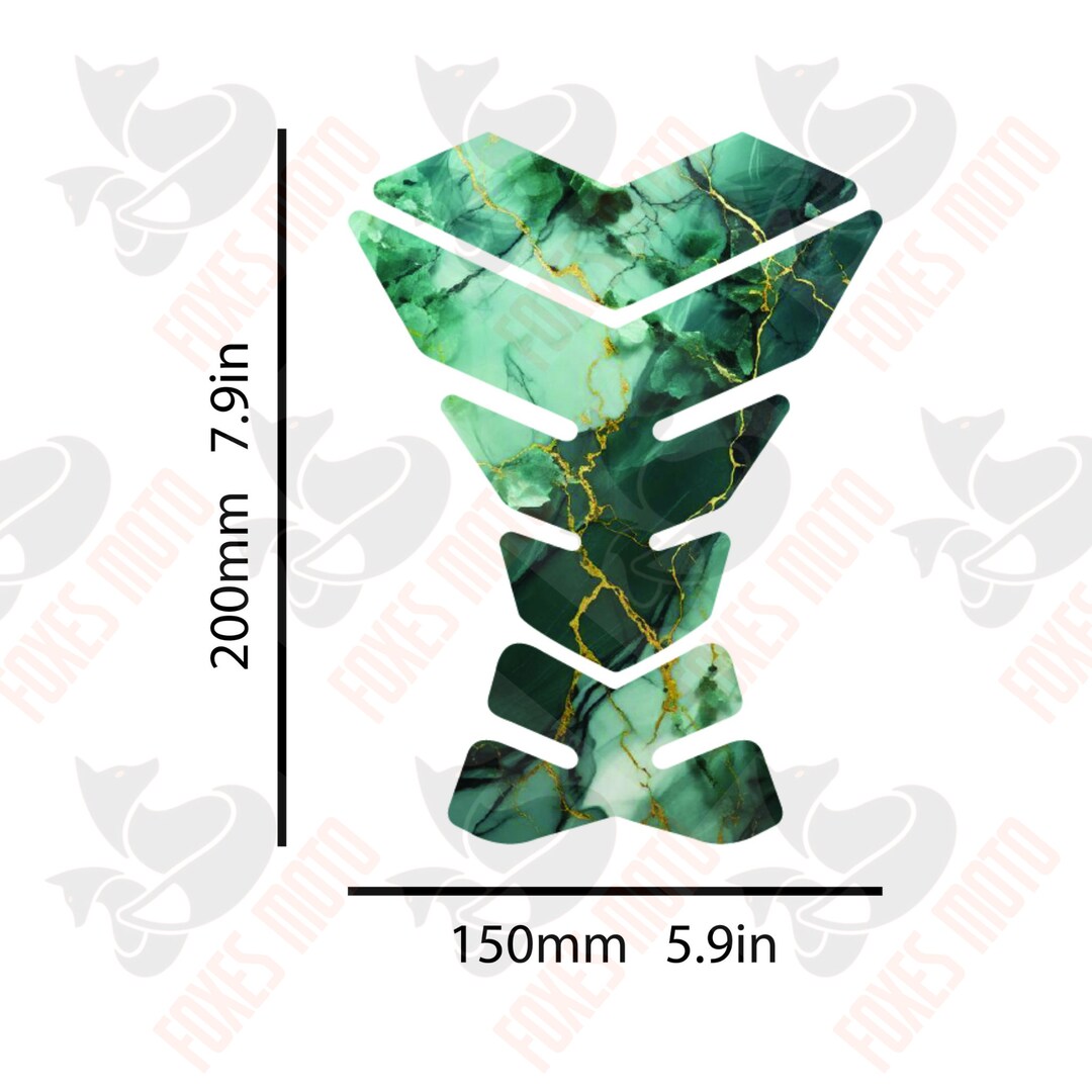 Green Marble Universal 3D Tank Pad Sticker Decal for Motorcycle or ...
