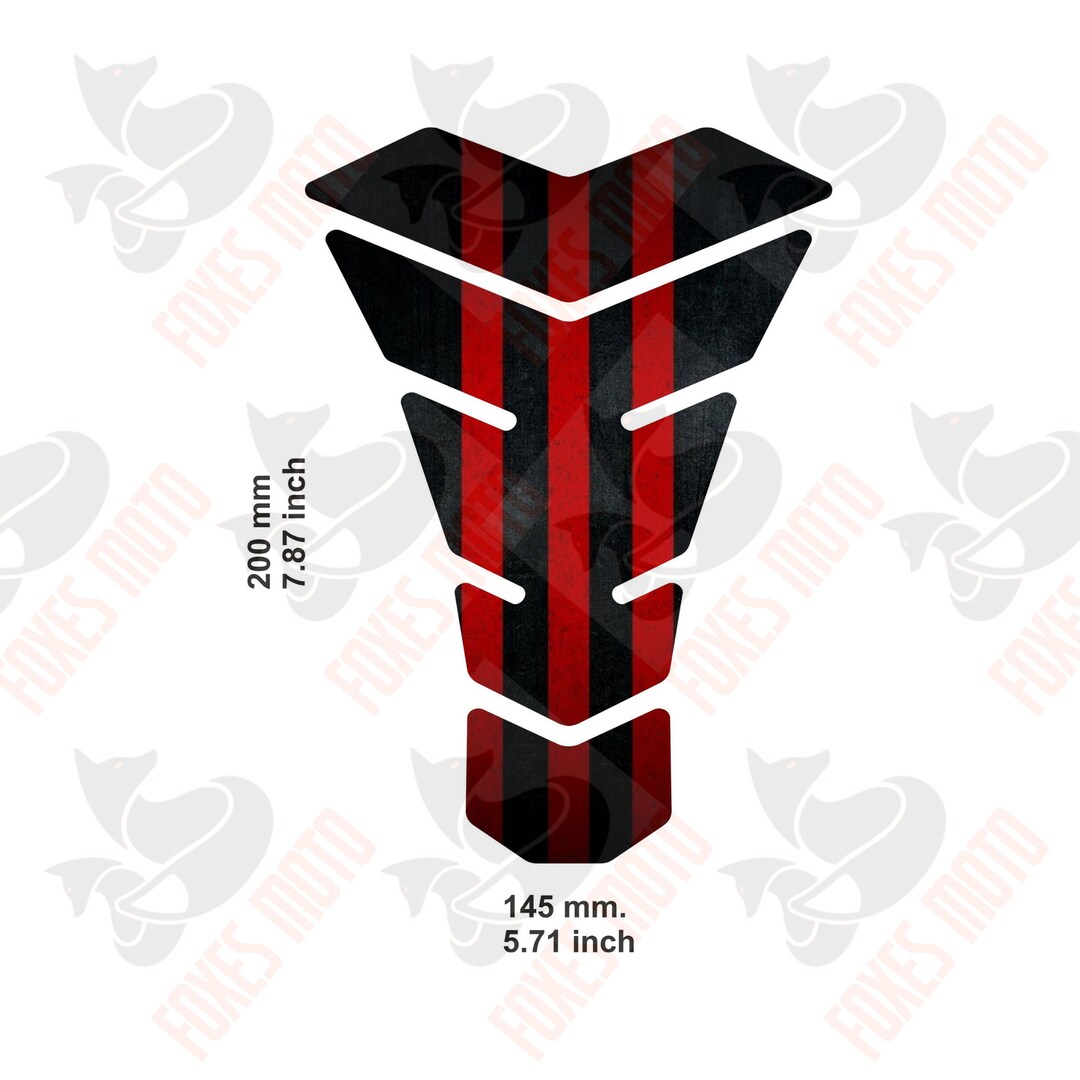 3 Red Stripes Universal 3D Tank Pad Sticker Decal for Motorcycle or ...