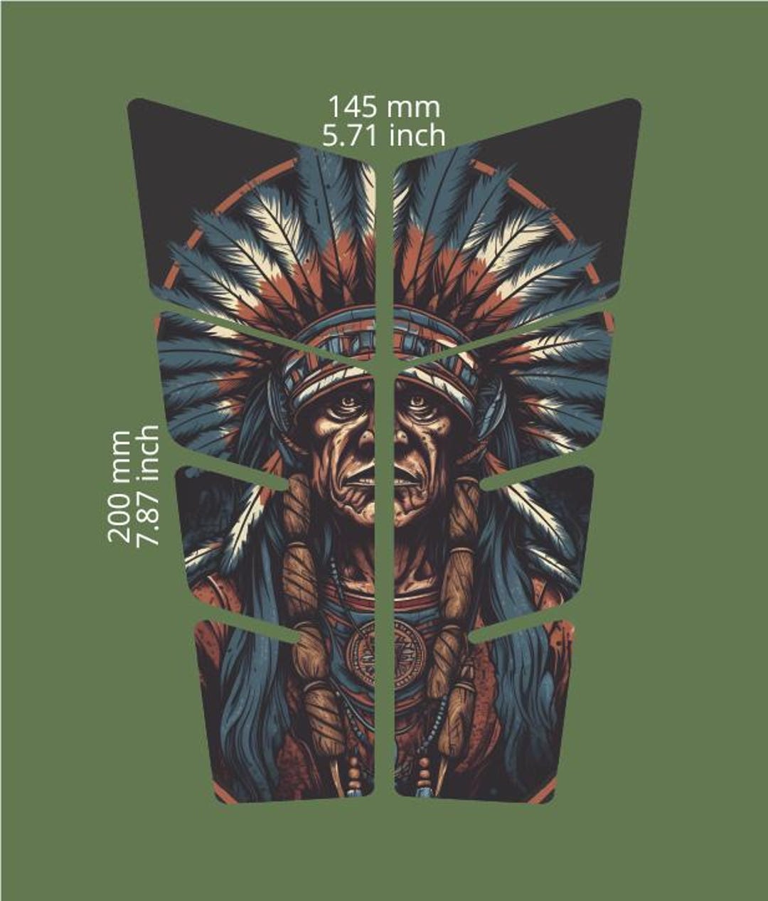 Indian Chieftain Universal 3D Tank Pad Sticker Decal for Motorcycle or ...