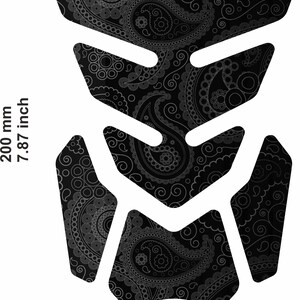 Black Abstract Universal 3D Tank Pad Sticker Decal for Motorcycle or ...