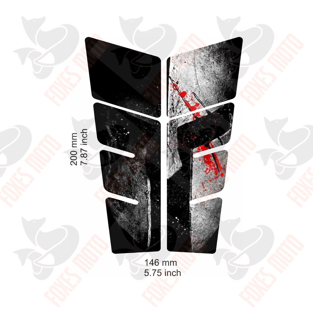 Spartan Warrior Helmet Universal 3D Tank Pad Sticker Decal for ...