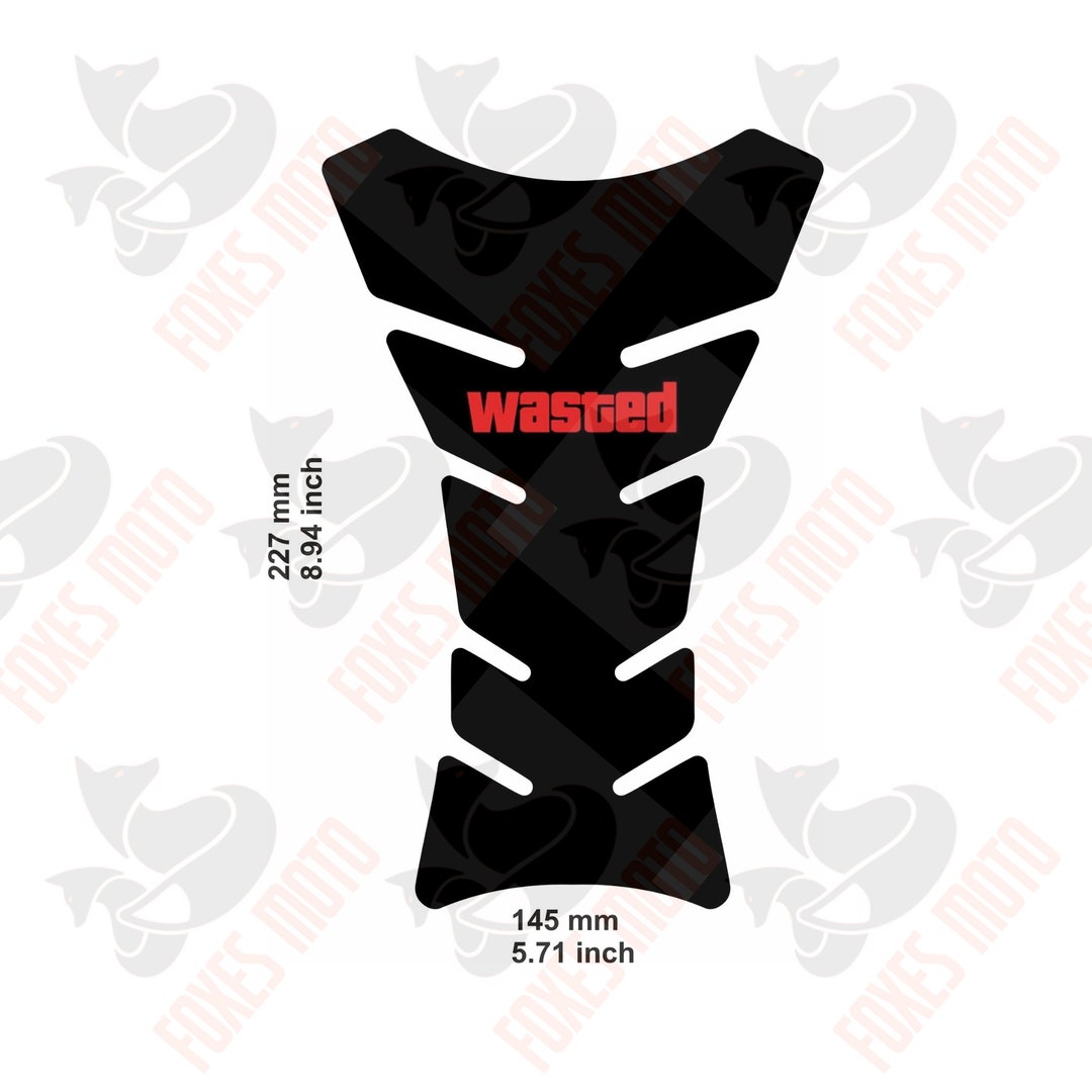 Wasted Text Universal 3D Tank Pad Sticker Decal for Motorcycle or Trike ...