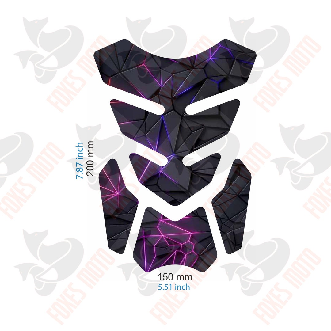 Abstract Neon Universal 3D Tank Pad Sticker Decal for Motorcycle Trike ...