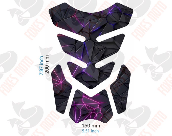 Abstract Neon Universal 3D Tank Pad Sticker Decal for Motorcycle Trike ...
