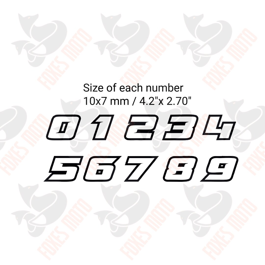 Choose a Number Sticker for Your Motorcycle! Universal Fit Decals ...