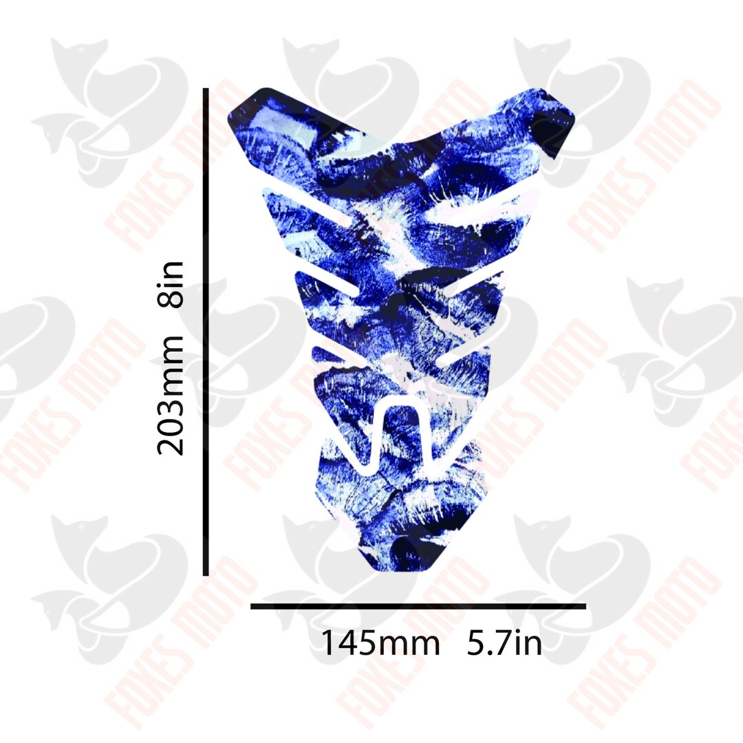 Blue Kisses Universal 3D Tank Pad Sticker Decal for Motorcycle or Trike ...
