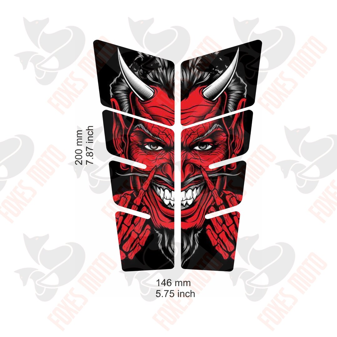 Devil Middle Fingers Universal 3D Tank Pad Sticker Decal for Motorcycle ...