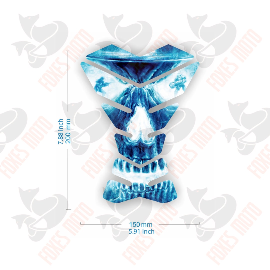 Frost Skull Universal 3D Tank Pad Sticker Decal for Motorcycle or Trike ...