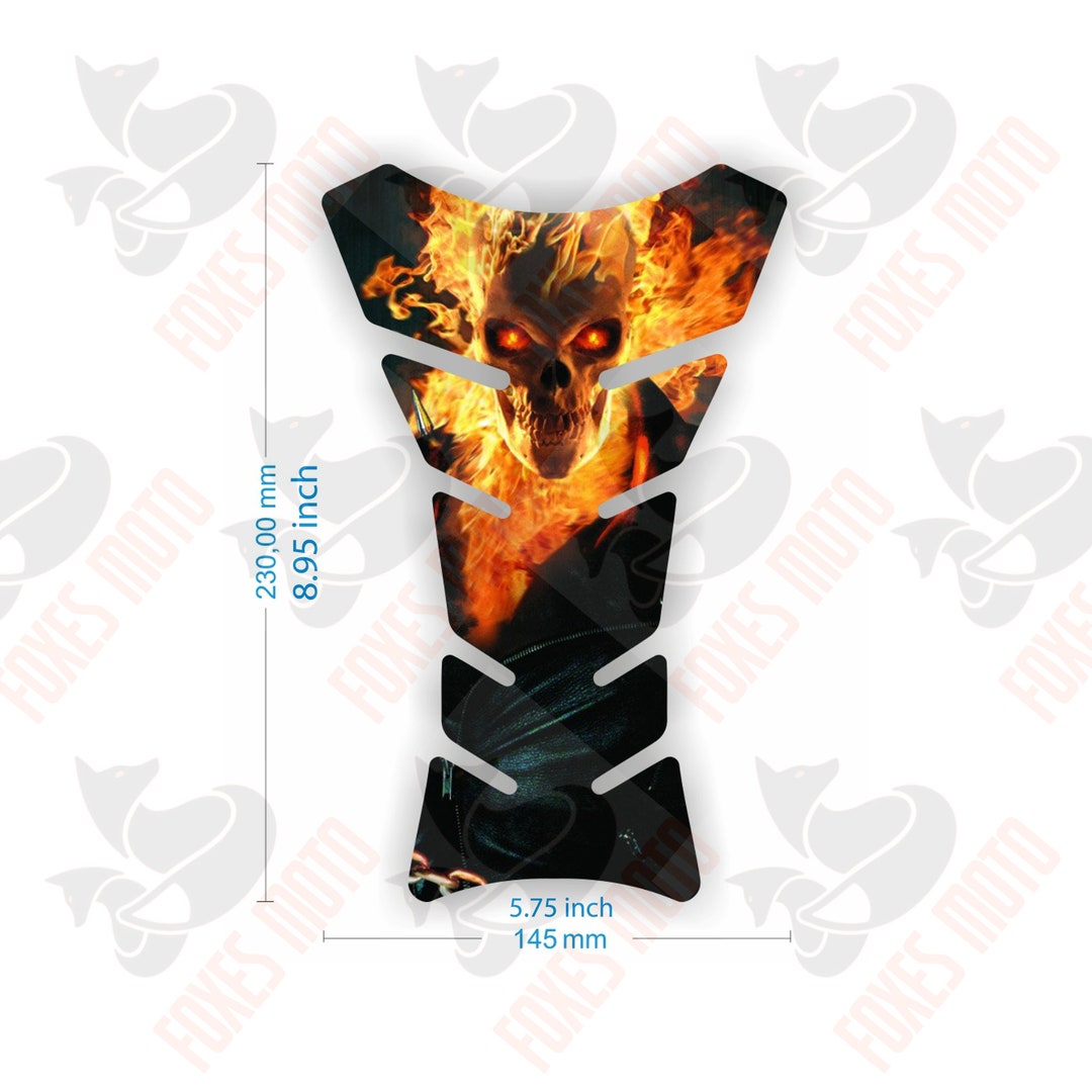 Burning Rider Universal 3D Tank Pad Sticker Decal for Motorcycle or ...