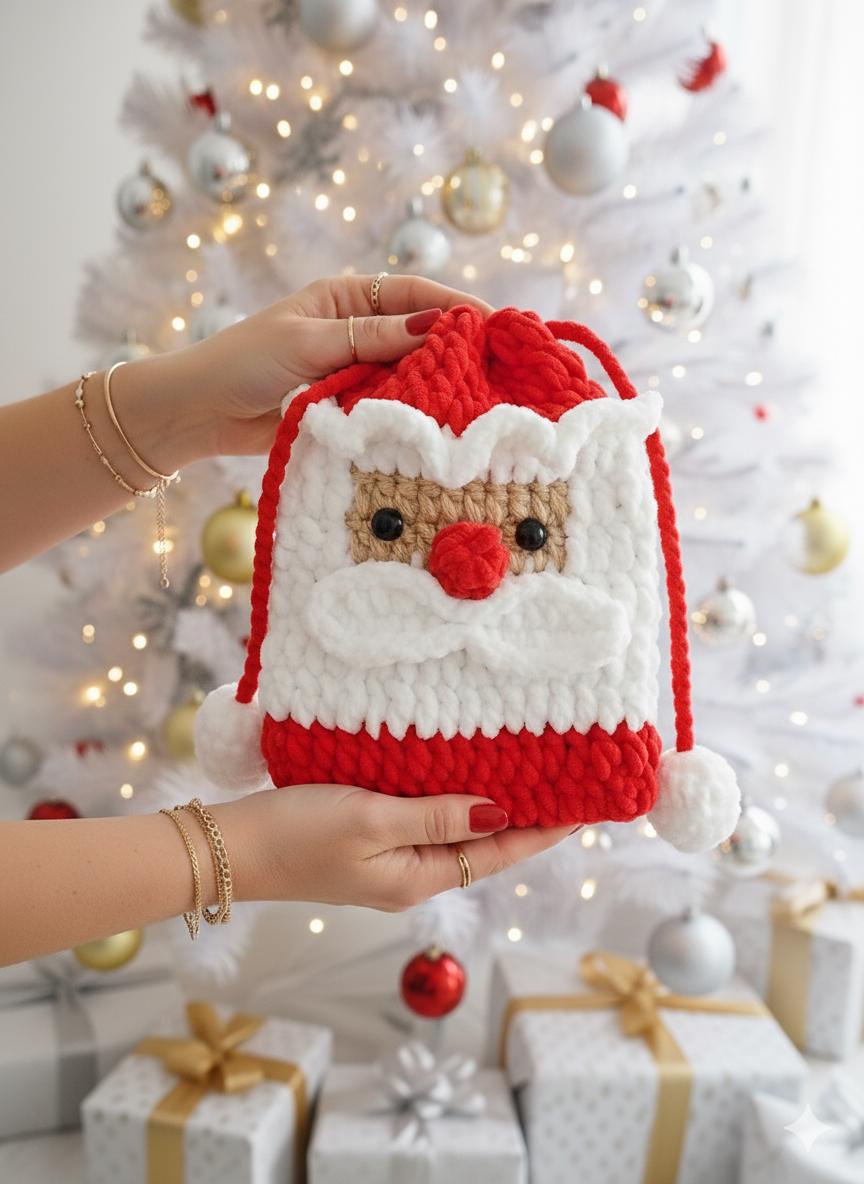 Santa Crochet Bag Pattern | Velvet Christmas Gift (PDF Pattern) - Etsy