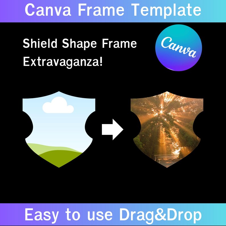 Shield Shape Canva Frame - Etsy