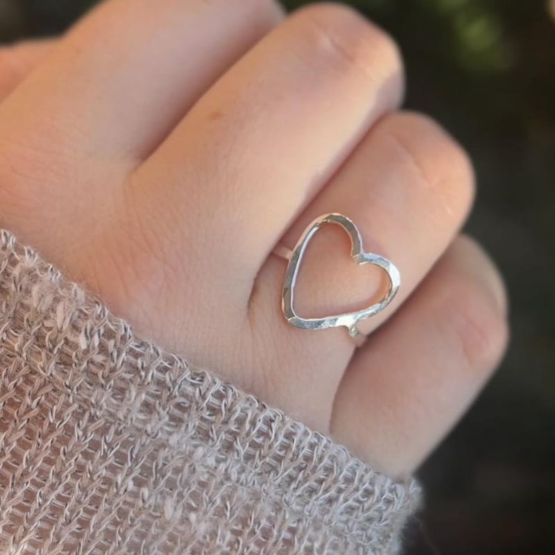 Open Heart Ring - Etsy