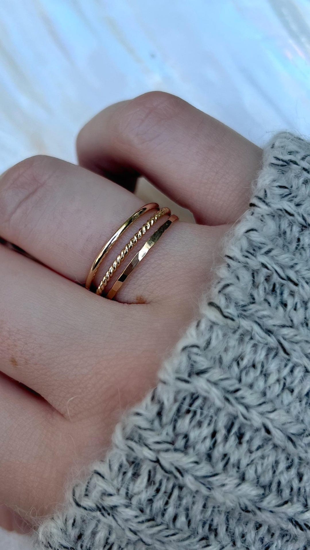 14k Gold Filled Stacking Rings Set of 3 Rings Assorted Stackable Rings ...