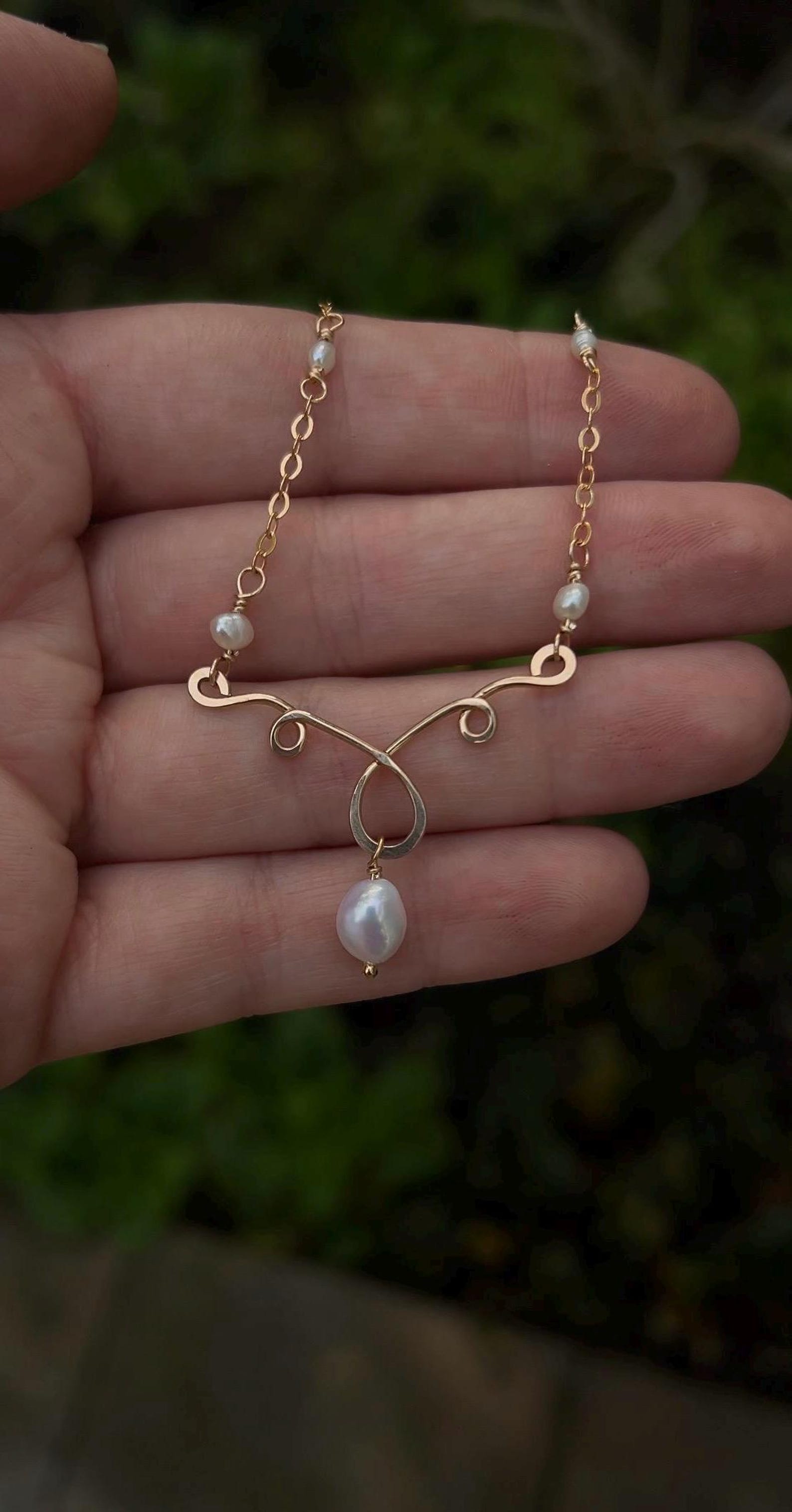 Bridal Necklace Dainty Bridal Jewelry Gold Filled Unique Necklace Bride ...