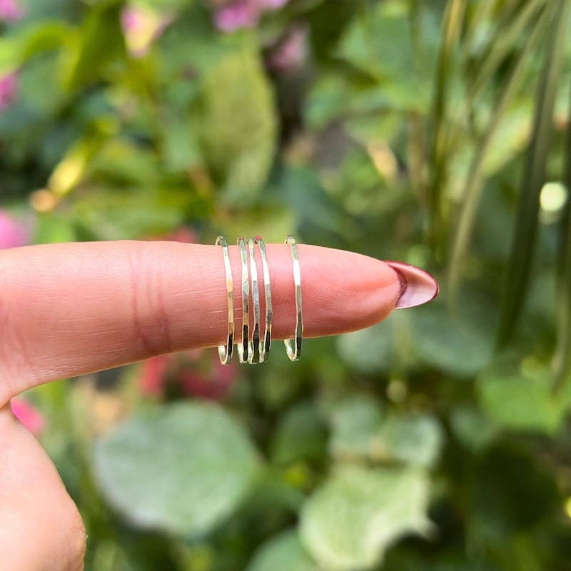 Thin Hammered Ring - Etsy