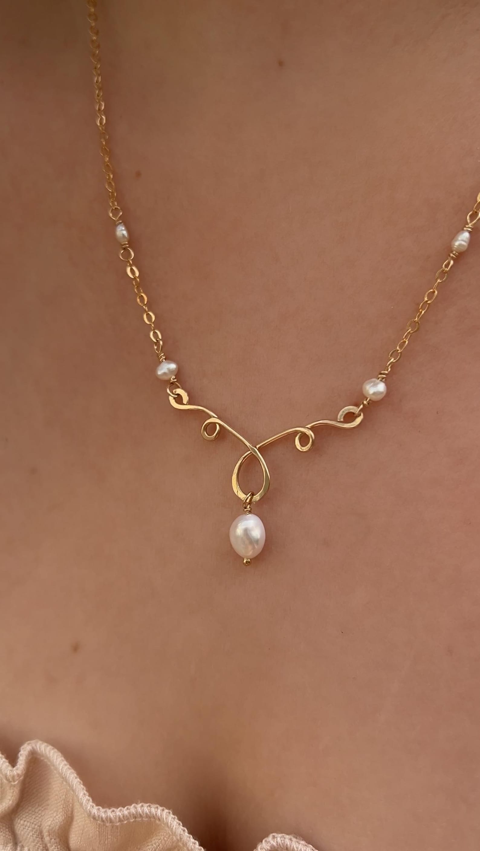 Bridal Necklace Dainty Bridal Jewelry Gold Filled Unique Necklace Bride ...