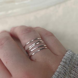 Set of 5 Ultra Thin 14k Gold Filled Stacking Rings Delicate Dainty Ring ...