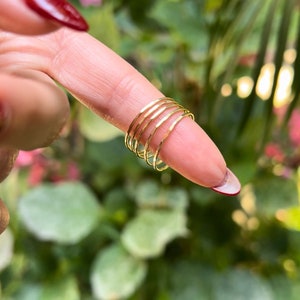 Set of 5 Ultra Thin 14k Gold Filled Stacking Rings Delicate Dainty Ring ...