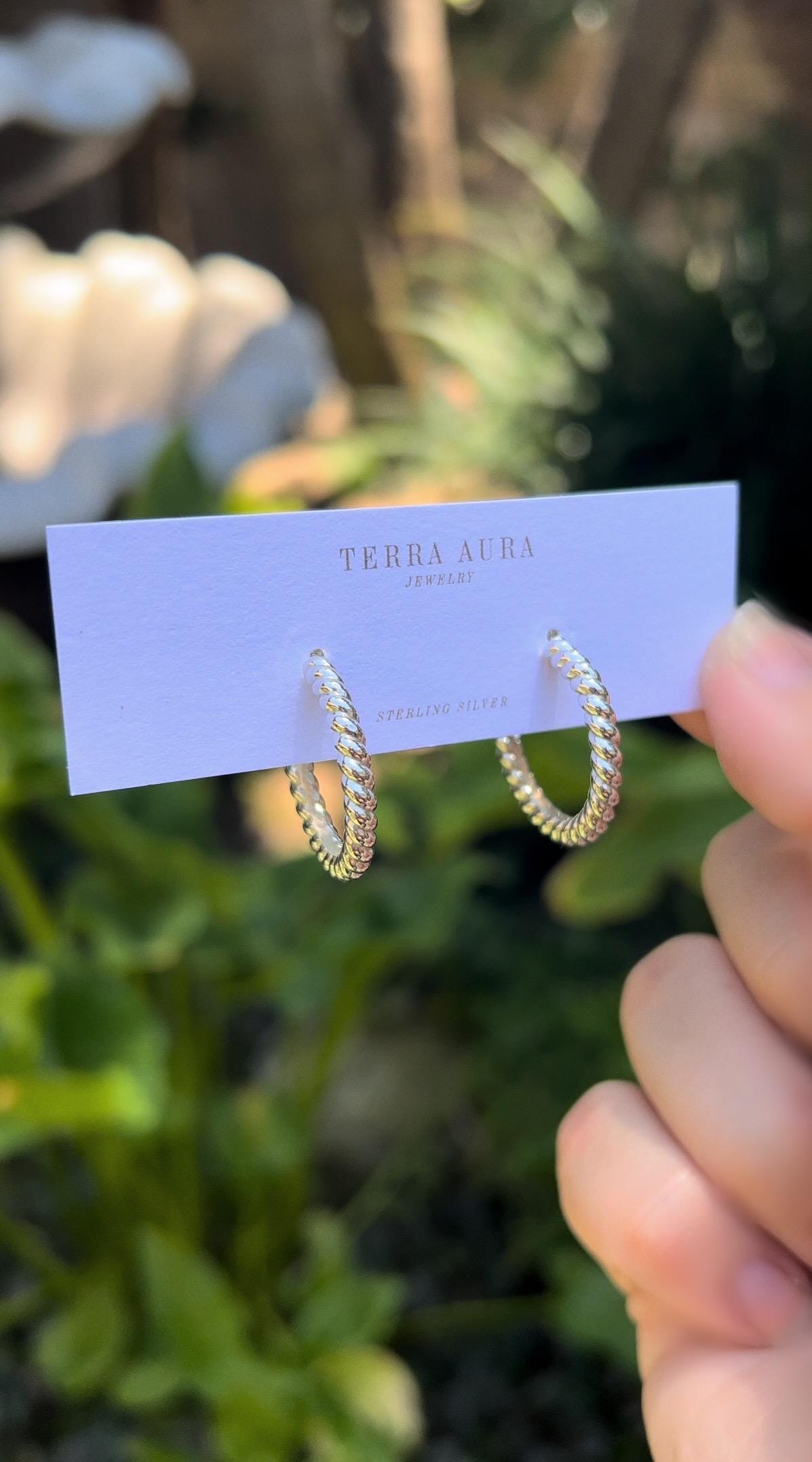 Sterling Silver Thick Twist Hoop Earrings Medium Size Hoops Chunky ...