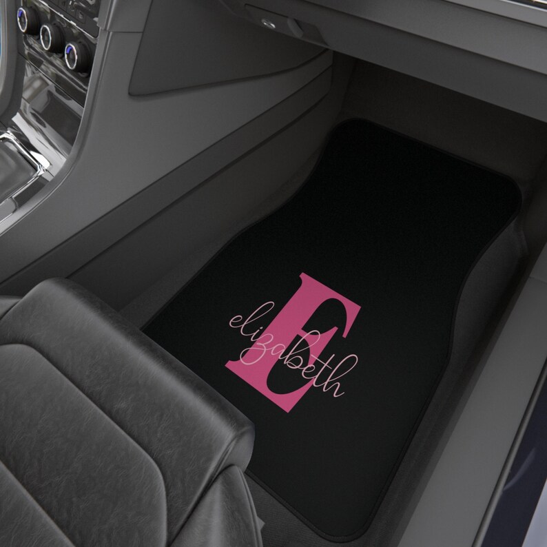 Monogram Car Mats for Women | Personalized Pink Initial Floor Mats ...